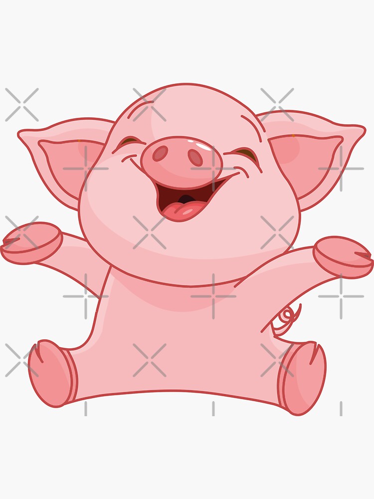 "Happy Pig" Sticker for Sale by ItsMeRuva | Redbubble