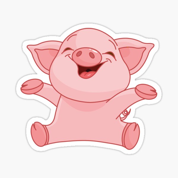 "Happy Pig" Sticker for Sale by ItsMeRuva | Redbubble