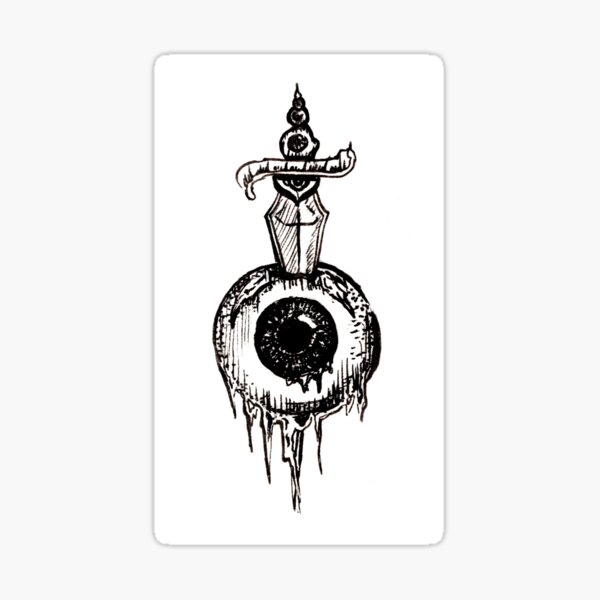 "Eyeball, punk pen and ink design , tattoo inspired" Sticker by ...