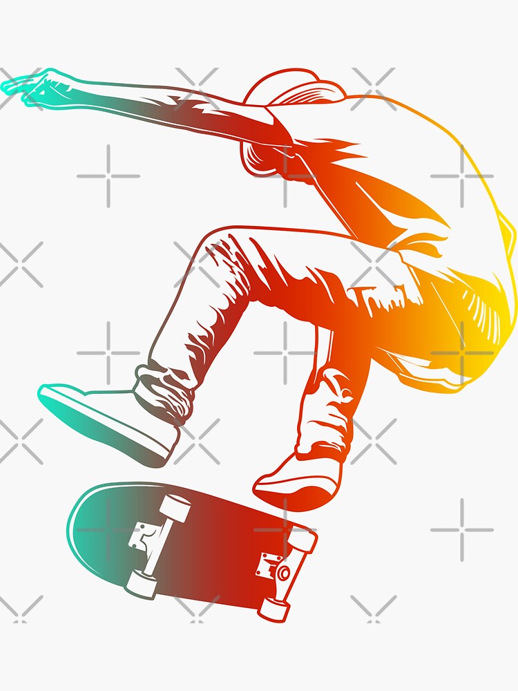 "Skater Tricks" Sticker for Sale by Merchment | Redbubble