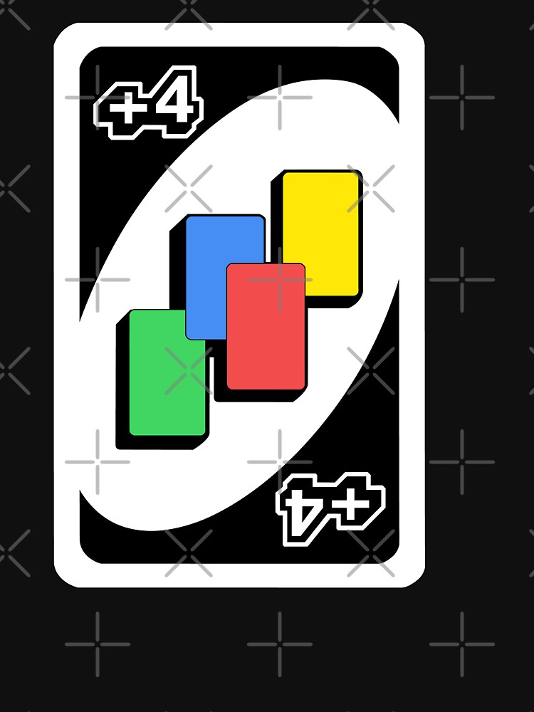 "Draw four uno card" T-shirt for Sale by derealdeal | Redbubble | uno t ...