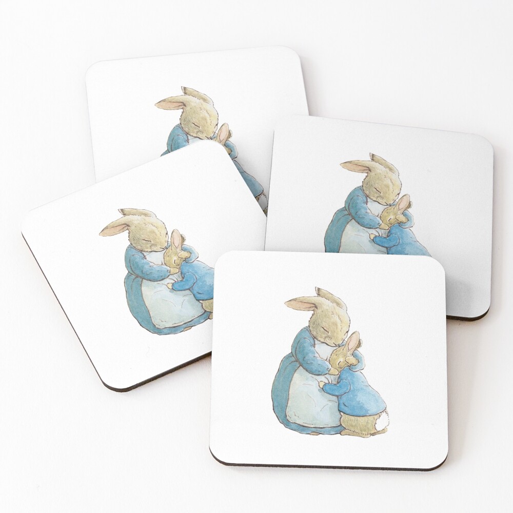 "Peter Rabbit and his mother " Coasters (Set of 4) by Bundjum | Redbubble
