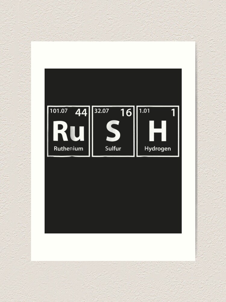 "Rush (Ru-S-H) Periodic Table Elements" Art Print for Sale by ...
