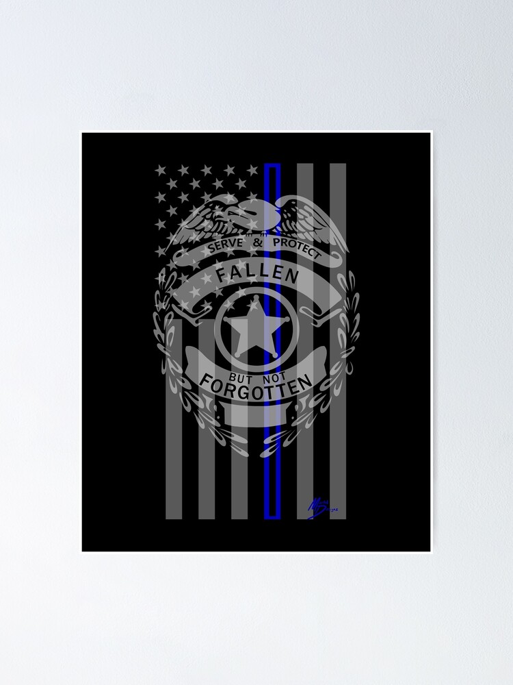 "FALLEN BUT NOT FORGOTTEN law enforcement thin blue line american flag ...