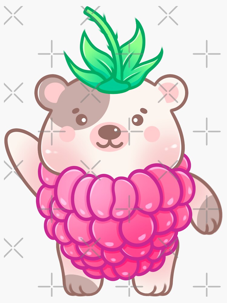 "Cute Raspberry Bear" Sticker for Sale by MissGiuliana | Redbubble