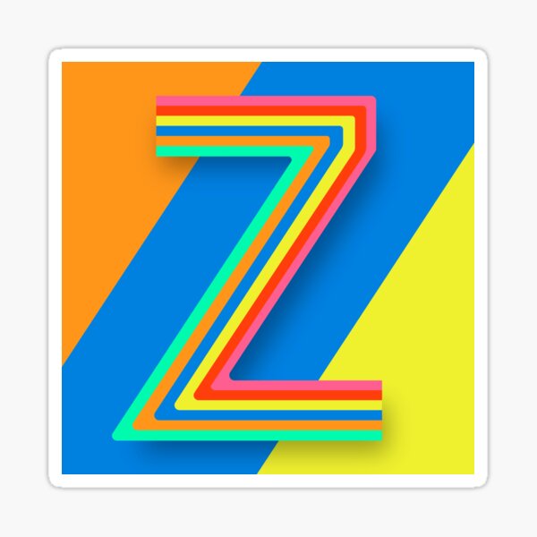 "Colourful Letter Z " Sticker for Sale by ollie-designs | Redbubble