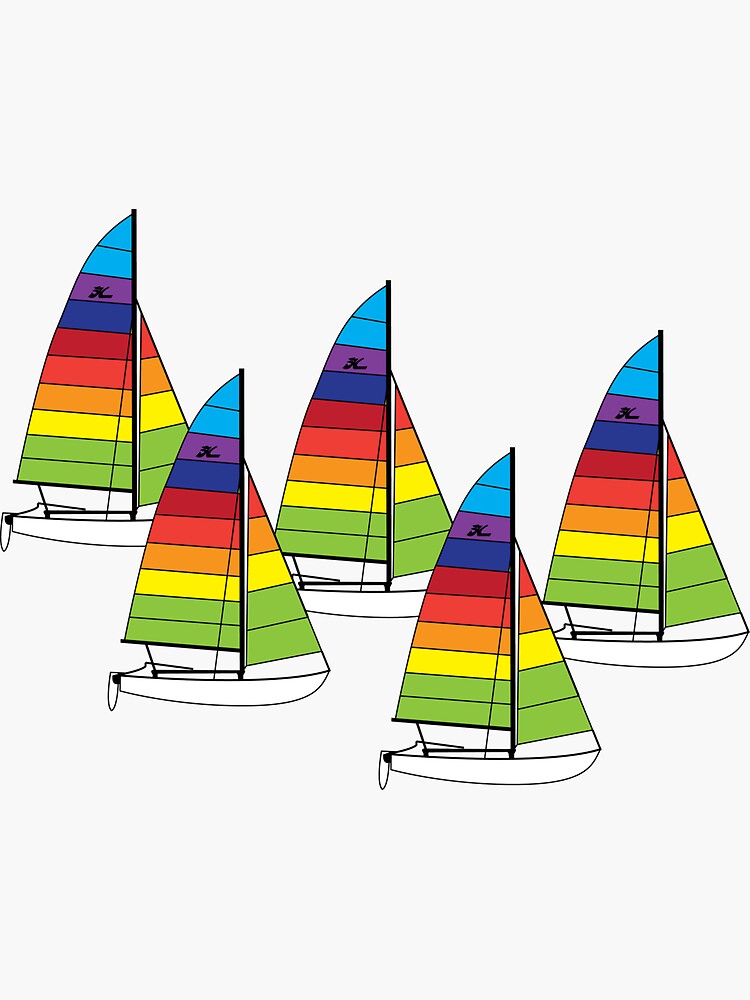 "Hobie 16 Catamaran Sailboats Racing" Sticker for Sale by CHBB | Redbubble