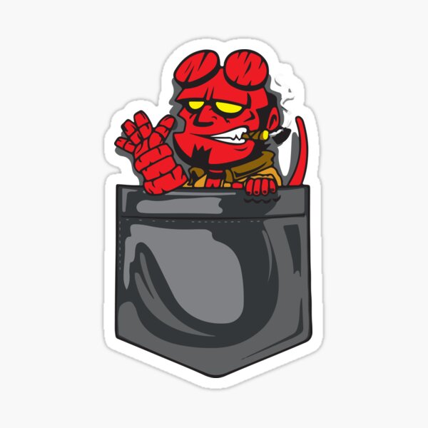 "hellboy pocket" Sticker by ayapro | Redbubble