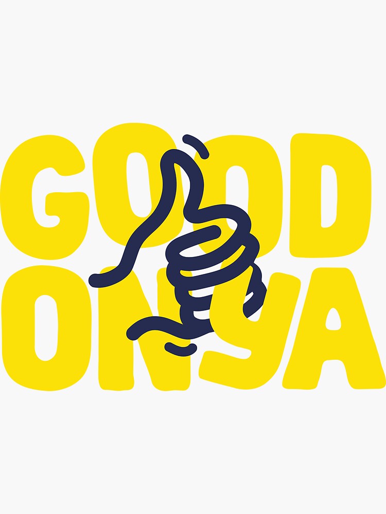 "Goodonya thumbs up mate" Sticker for Sale by Good-onya | Redbubble