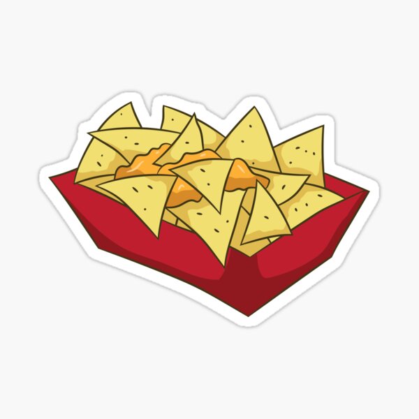"Nacho - Nachos with cheese dip in a red bowl" Sticker for Sale by ...