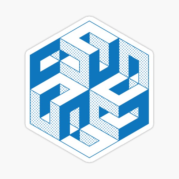 "Geometric 3d cube isometric" Sticker by mauver-art | Redbubble