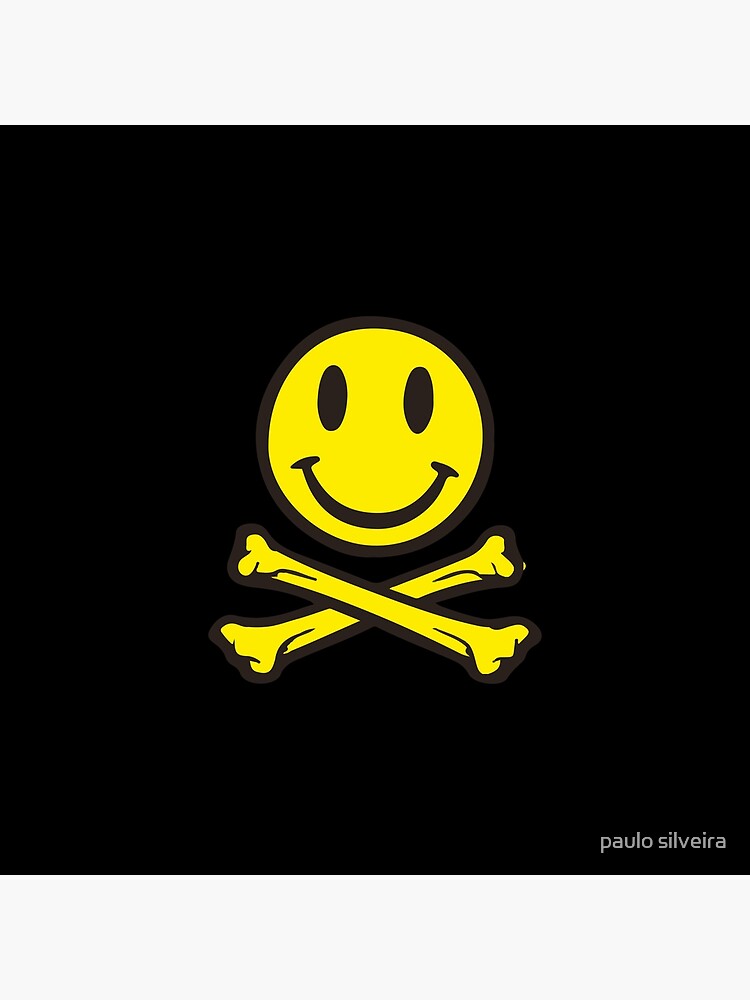 "Acid house smile face with crossed bones. For ravers!" Poster by ...