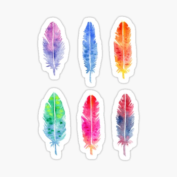"Feathers Stickers - PACK (6)" Sticker by Crystal-Art | Redbubble