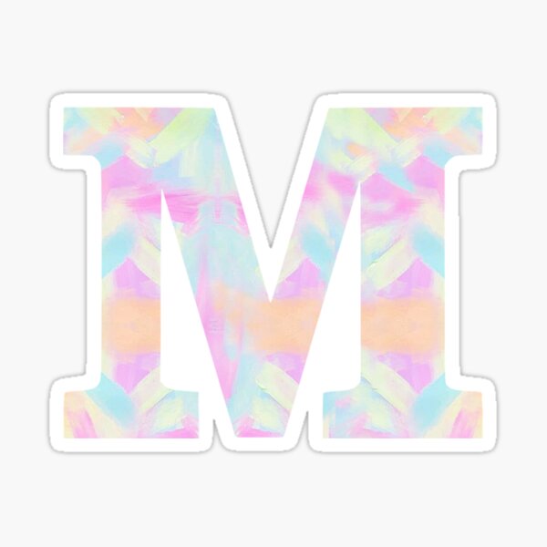 "The Letter M Rainbow Brushed Design" Sticker by Claireandrewss | Redbubble