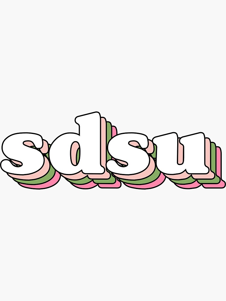 "sdsu pink and green " Sticker by PWRCT | Redbubble