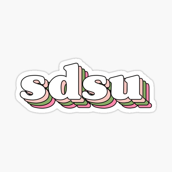 "sdsu pink and green " Sticker by PWRCT | Redbubble
