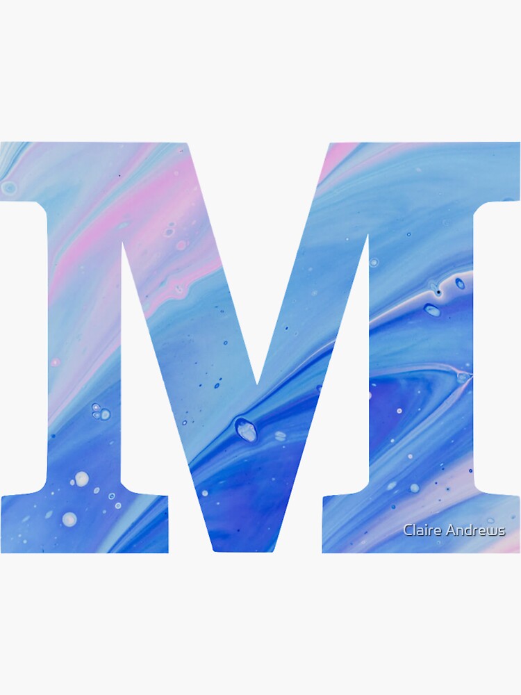 "The Letter M Blue Psychedelic Design" Sticker for Sale by ...