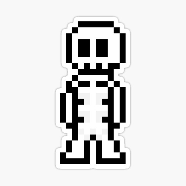 "8-Bit Mr. Skeltal" Sticker by UniverseET | Redbubble