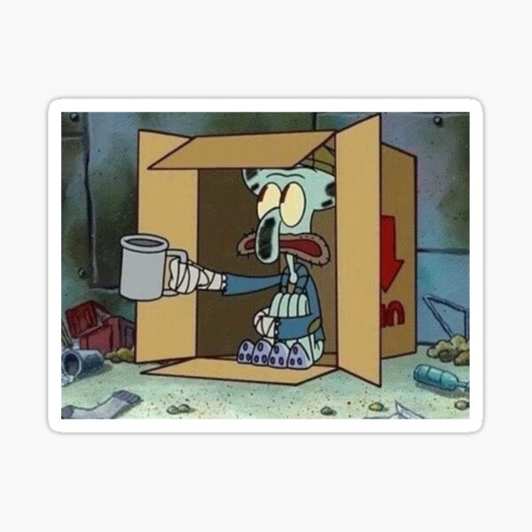 "Squidward Spare Change" Sticker for Sale by Bigspooks | Redbubble