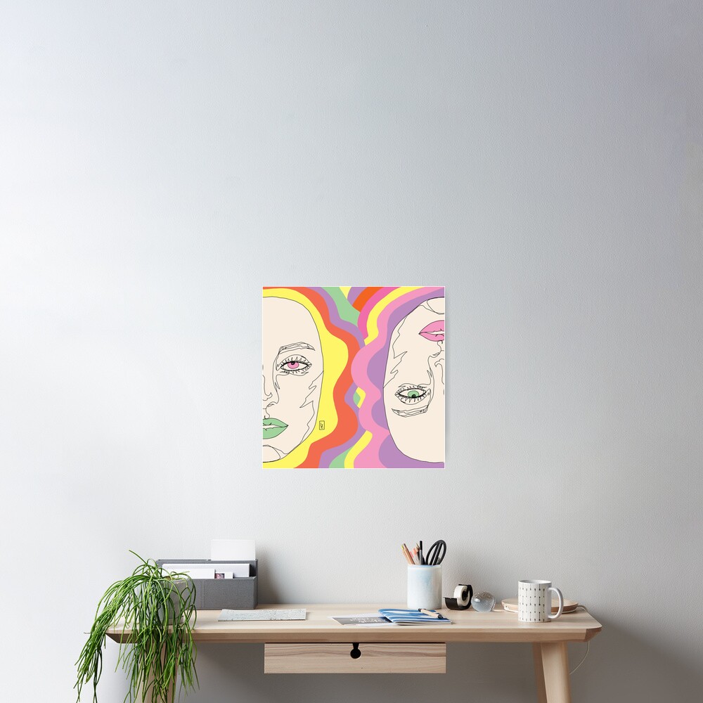 "Double face" Poster by LaurineZ | Redbubble