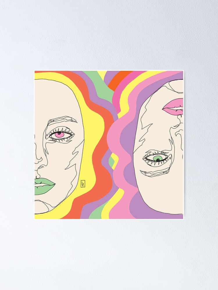 "Double face" Poster by LaurineZ | Redbubble