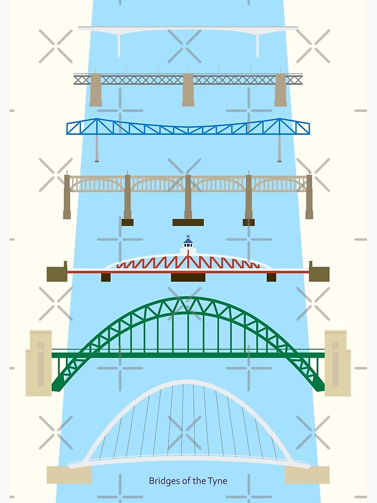 "Bridges of the Tyne" Poster for Sale by careful-design | Redbubble