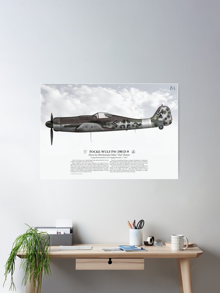 Póster for Sale con la obra «Focke-Wulf Fw 190 D-9 - Oskar Romm» de ...