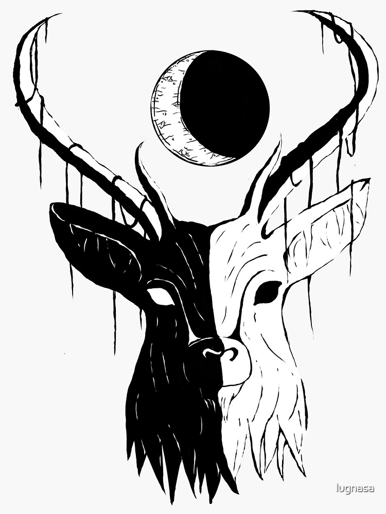 "Moon Stag" Sticker by lugnasa | Redbubble