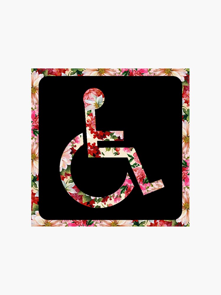 "Disability Badge with flowers" Sticker by Galact1cFox | Redbubble