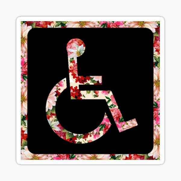 "Disability Badge with flowers" Sticker by Galact1cFox | Redbubble