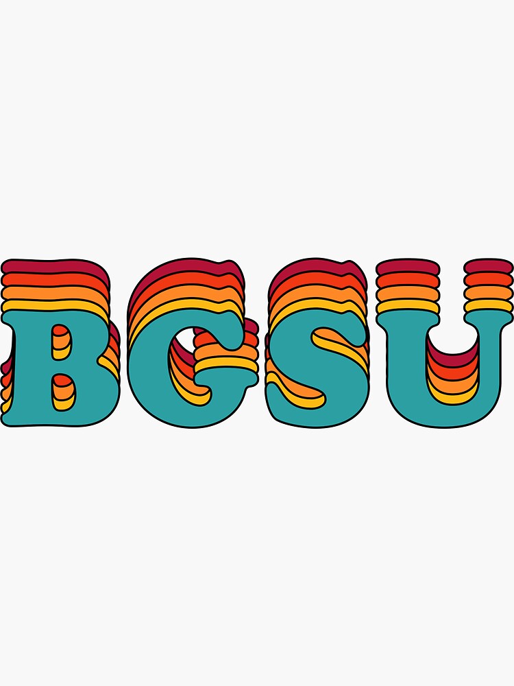 "Bright Retro BGSU Sticker" Sticker by sarahgiesy | Redbubble