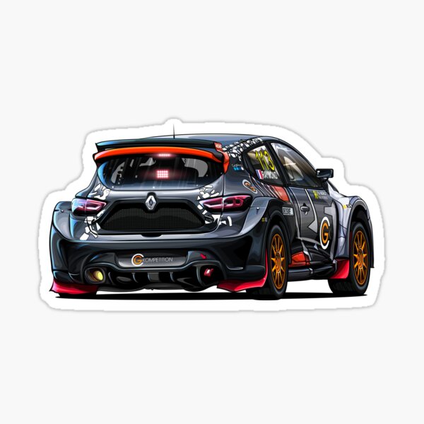 "Cyril Raymond's Renault Clio R.S. RX" Sticker by marioramosart | Redbubble