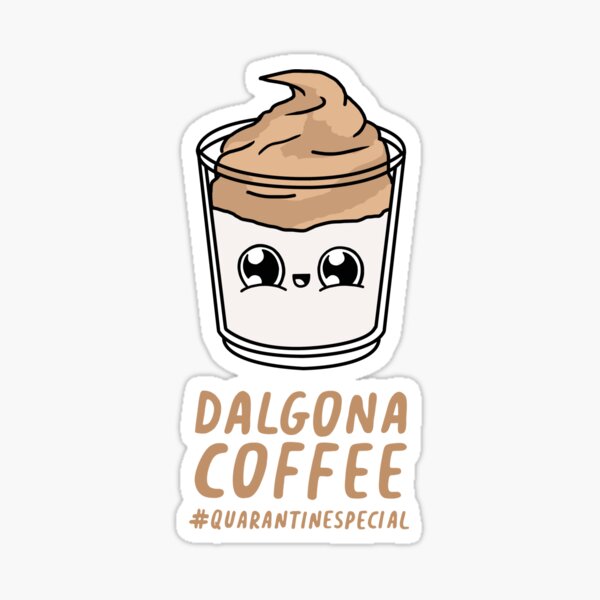 "Dalgona Coffee Cartoon" Sticker for Sale by SuperrSunday | Redbubble