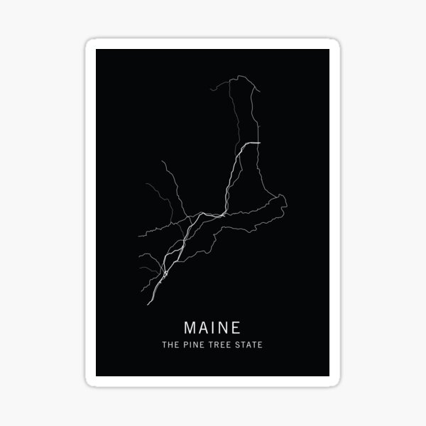"Maine State Road Map" Sticker by clarkstpress | Redbubble