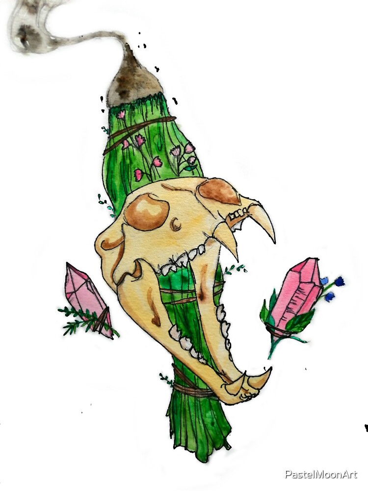 "Canine sage skull " Sticker by PastelMoonArt | Redbubble