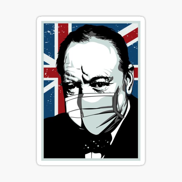 "Winston Churchill Wearing A Surgical Mask" Sticker for Sale by ...