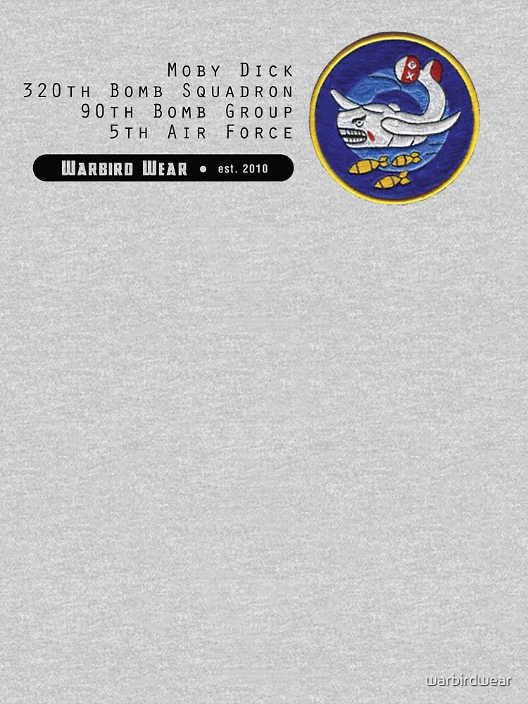 "Moby Dick - 320th SQ - 90th BG - 5th AF Emblem (Black)" T-shirt for ...