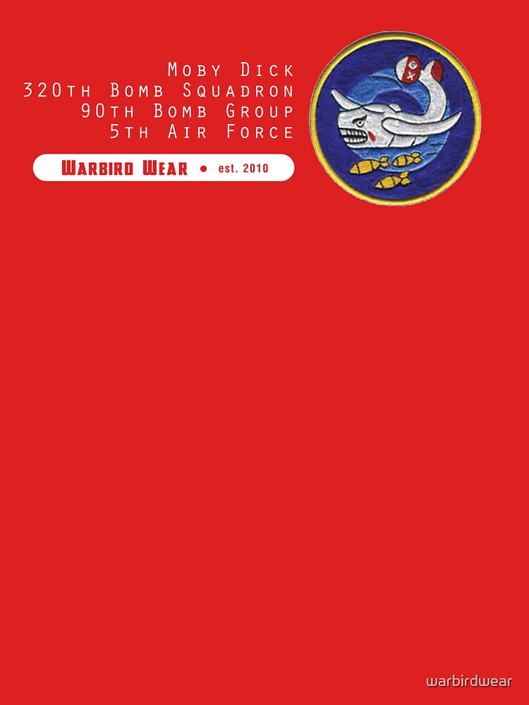 "Moby Dick - 320th SQ - 90th BG - 5th AF Emblem (White)" T-shirt for ...