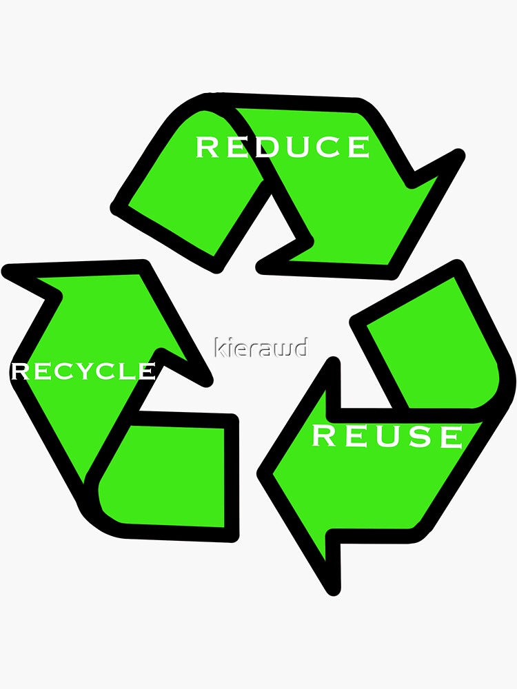 Pegatina «Reducir, reutilizar, reciclar signo» de kierawd | Redbubble
