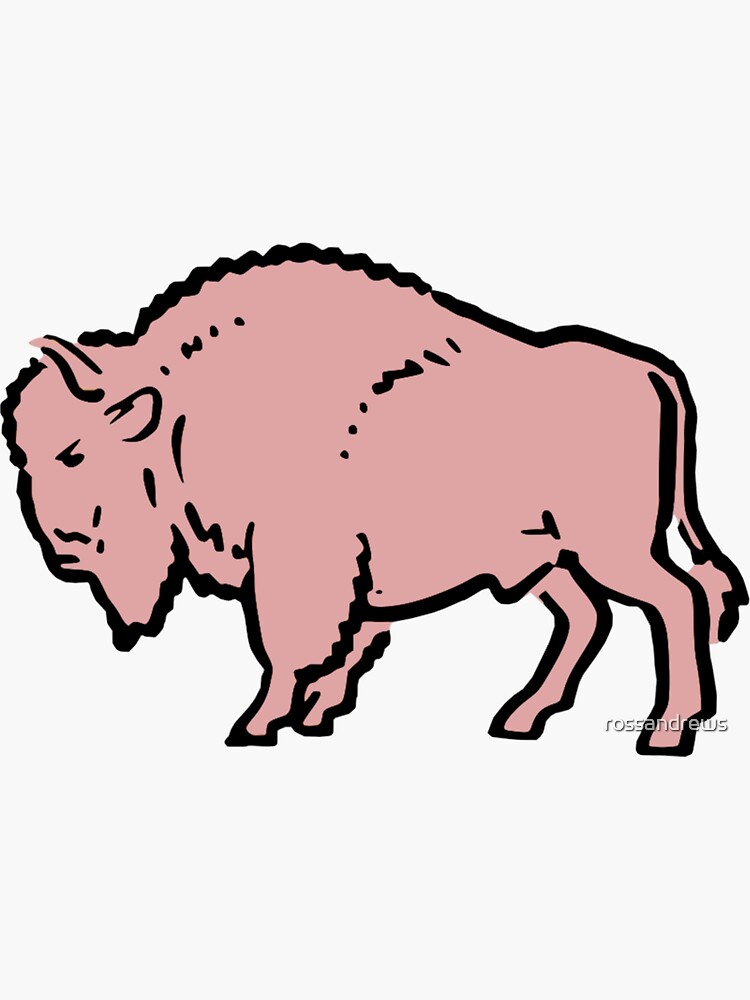 "Pink Pastel Bison Sticker" Sticker for Sale by rossandrews | Redbubble