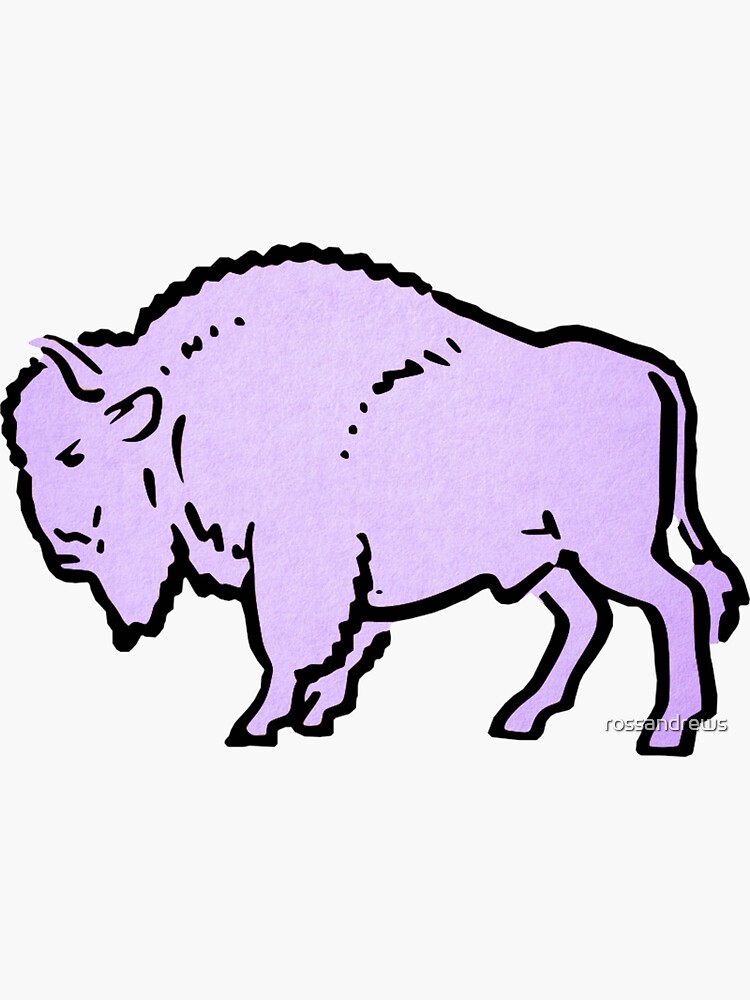 "Purple Pastel Bison Sticker" Sticker for Sale by rossandrews | Redbubble