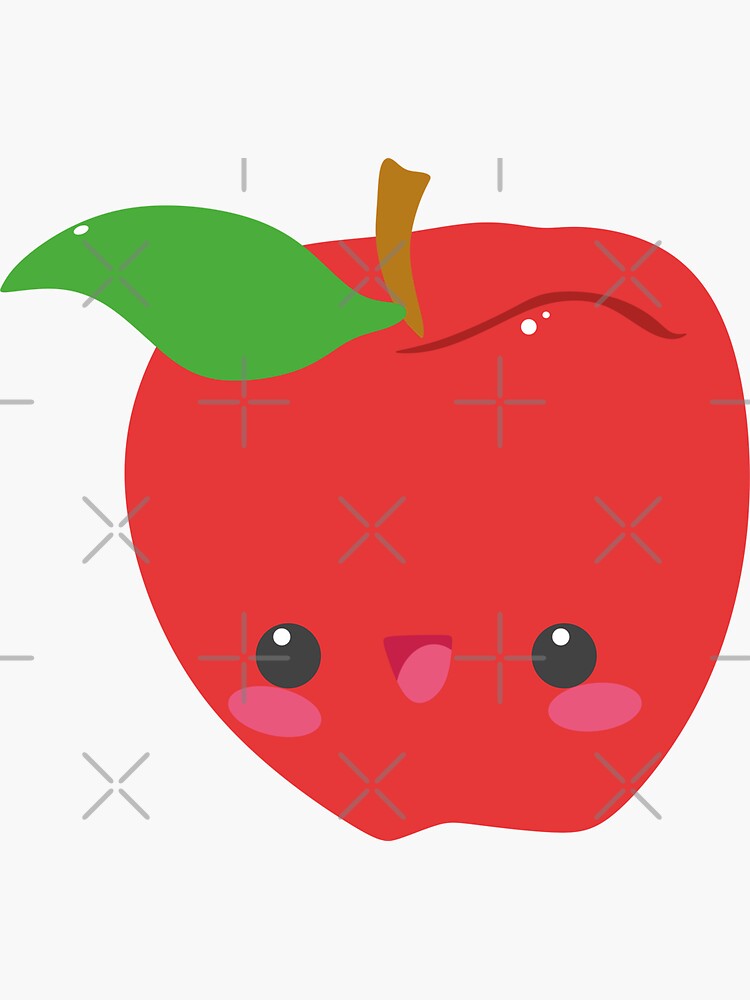 "Cute Kawaii Apple" Sticker for Sale by TamGustam | Redbubble