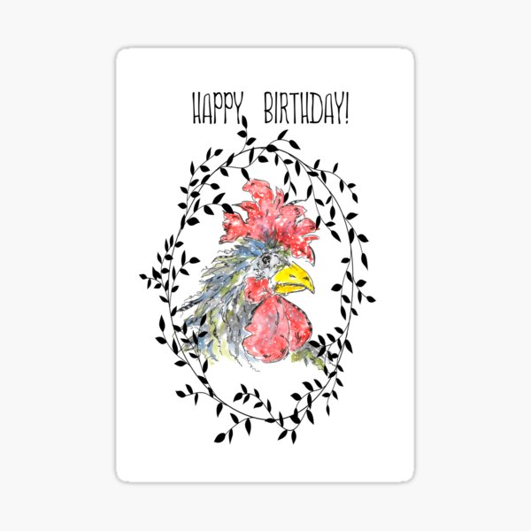 "Happy birthday rooster" Sticker by WiMGcreative | Redbubble