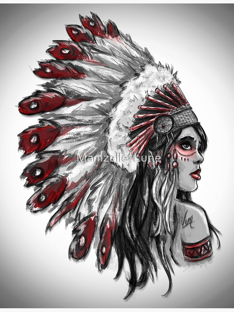 "Red Indian - Color " Art Print for Sale by Mamzelle-Lune | Redbubble