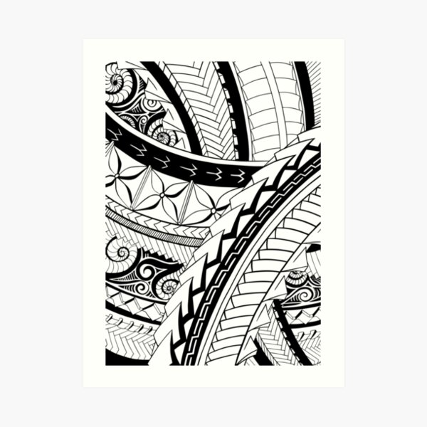 "Pacific Island Pattern 3 - Black" Art Print for Sale by Hunter54nz ...