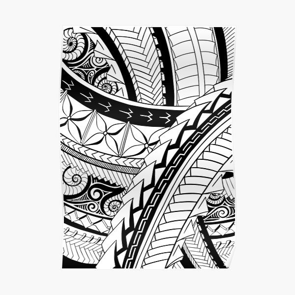 "Pacific Island Pattern 3 - Black" Poster for Sale by Hunter54nz ...
