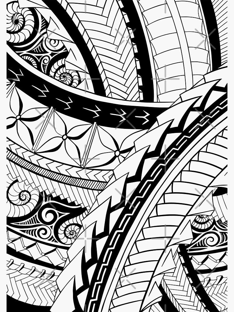 "Pacific Island Pattern 3 - Black" Sticker for Sale by Hunter54nz ...