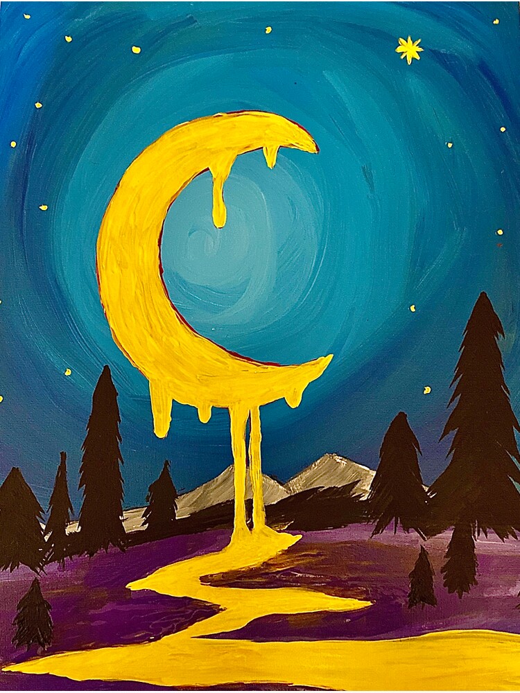 "Dripping Moon Painting" Sticker for Sale by Natalie-Lisbona | Redbubble