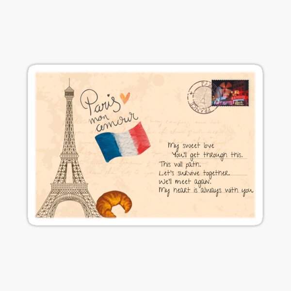 "Paris vintage postcard " Sticker for Sale by Hearty-message | Redbubble