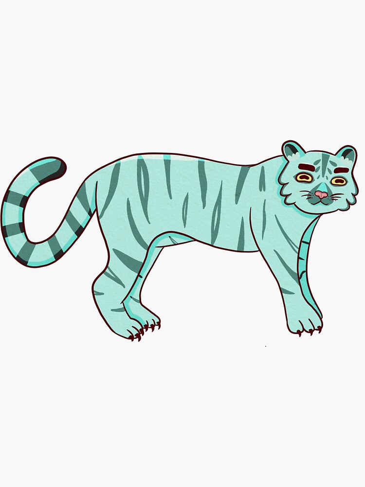 "Teal Tiger" Sticker for Sale by BiggestYoshi | Redbubble